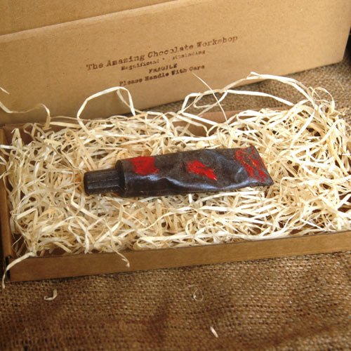 red-chocolate-paint-tube - The Amazing Chocolate Workshop