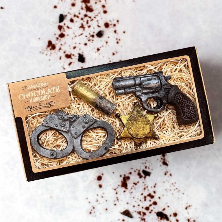 Cowboy Set – Gun, Handcuff & Sheriffs Badge Chocolate Gift Box - The ...