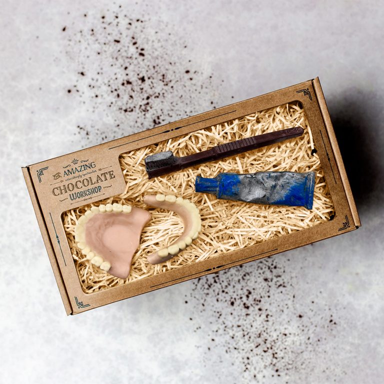 Chocolate Dentures, Toothbrush & Toothpaste Dentist Gift Box - The ...